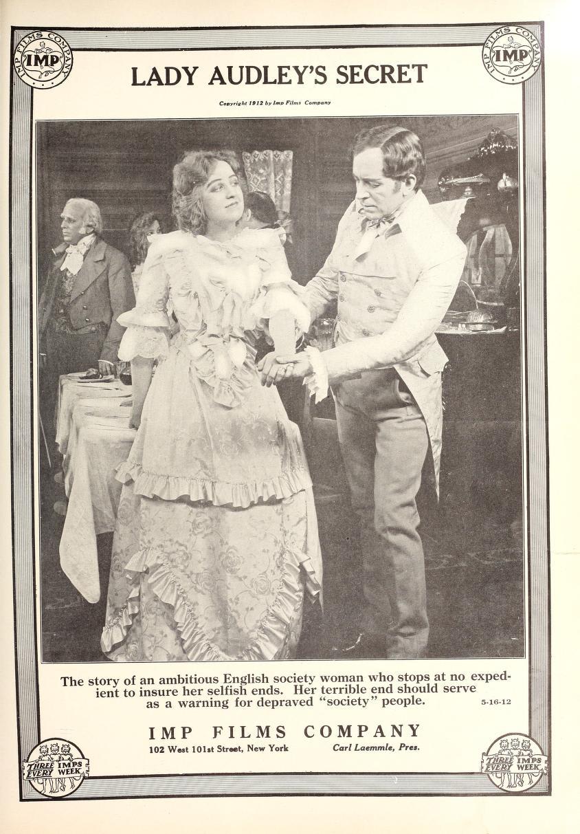 1912 Jane Fernley and William E. Shay in the IMP production of "Lady ...