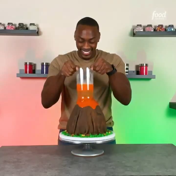 This explosive cake from Robert Lucas is finished with dry ice smoke ...