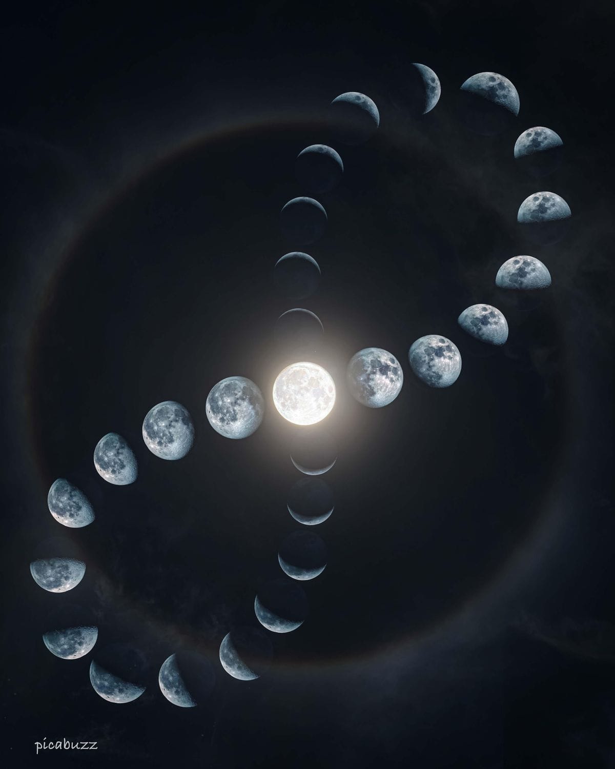 Loop of infinity ♾ presenting all the phases of lunar cycle in a single ...