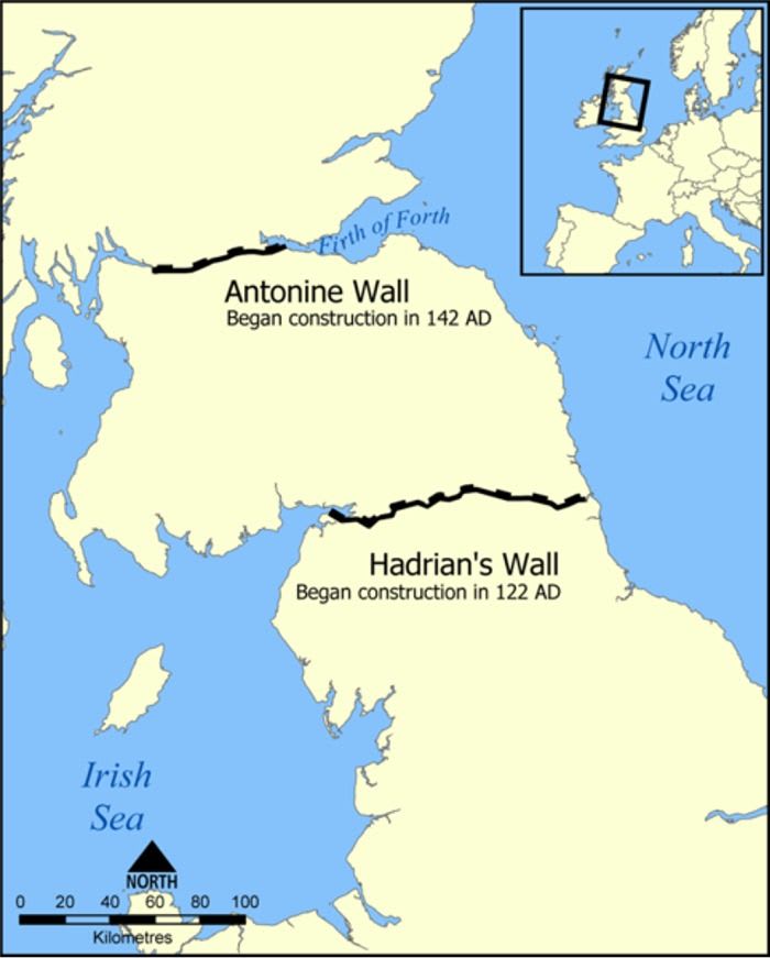 Hadrians Wall Map. A map of the location of Hadrian's Wall.
