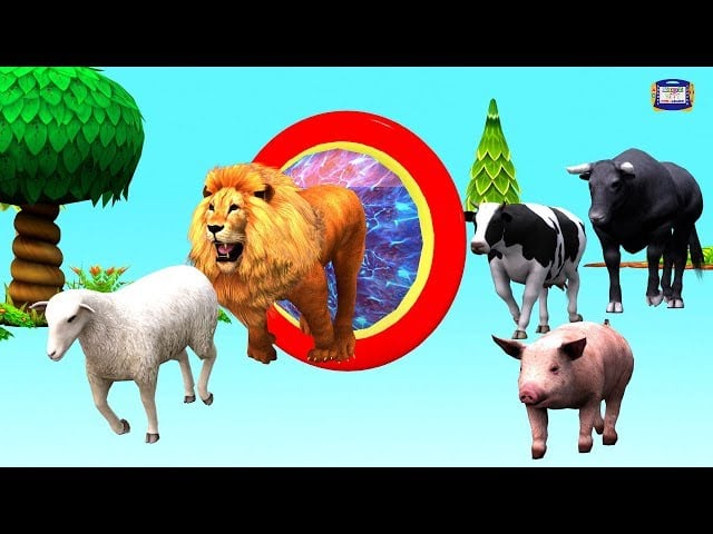 Farm animals Transformation Into Wild animals in Torus Pool Water For ...