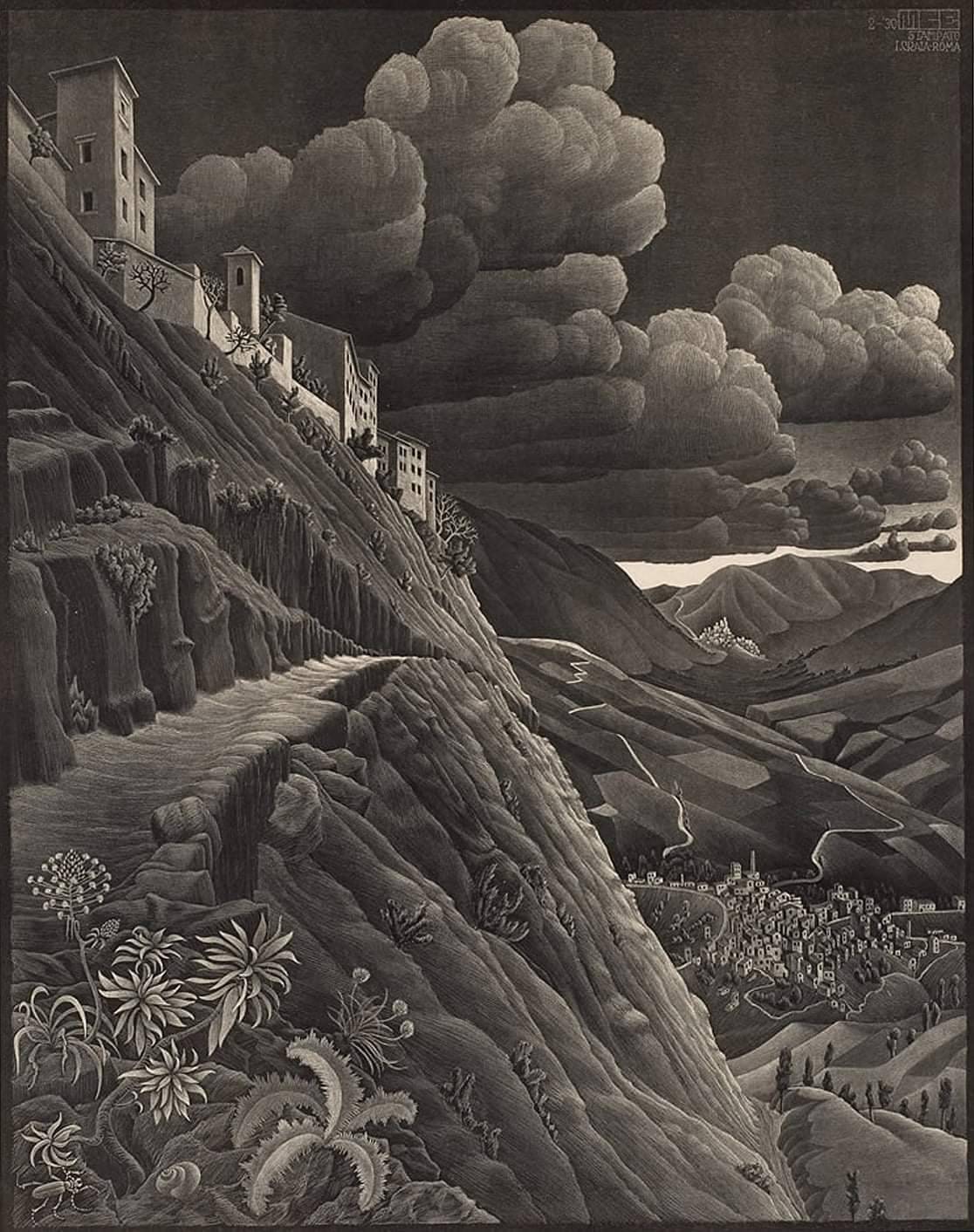 M. C. Escher, Castrovalva, Abruzzi, 1930