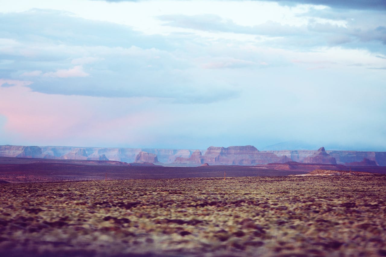 Pastel sunset and sky, Arizona.