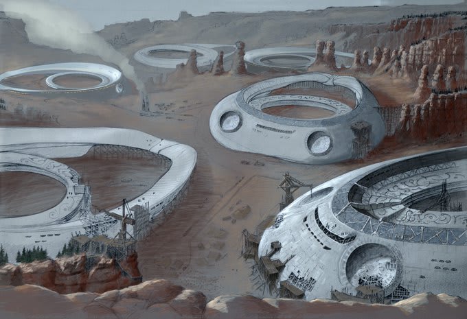 Stargate SG-1 (1997-2007): Ori ships, art by James Robbins