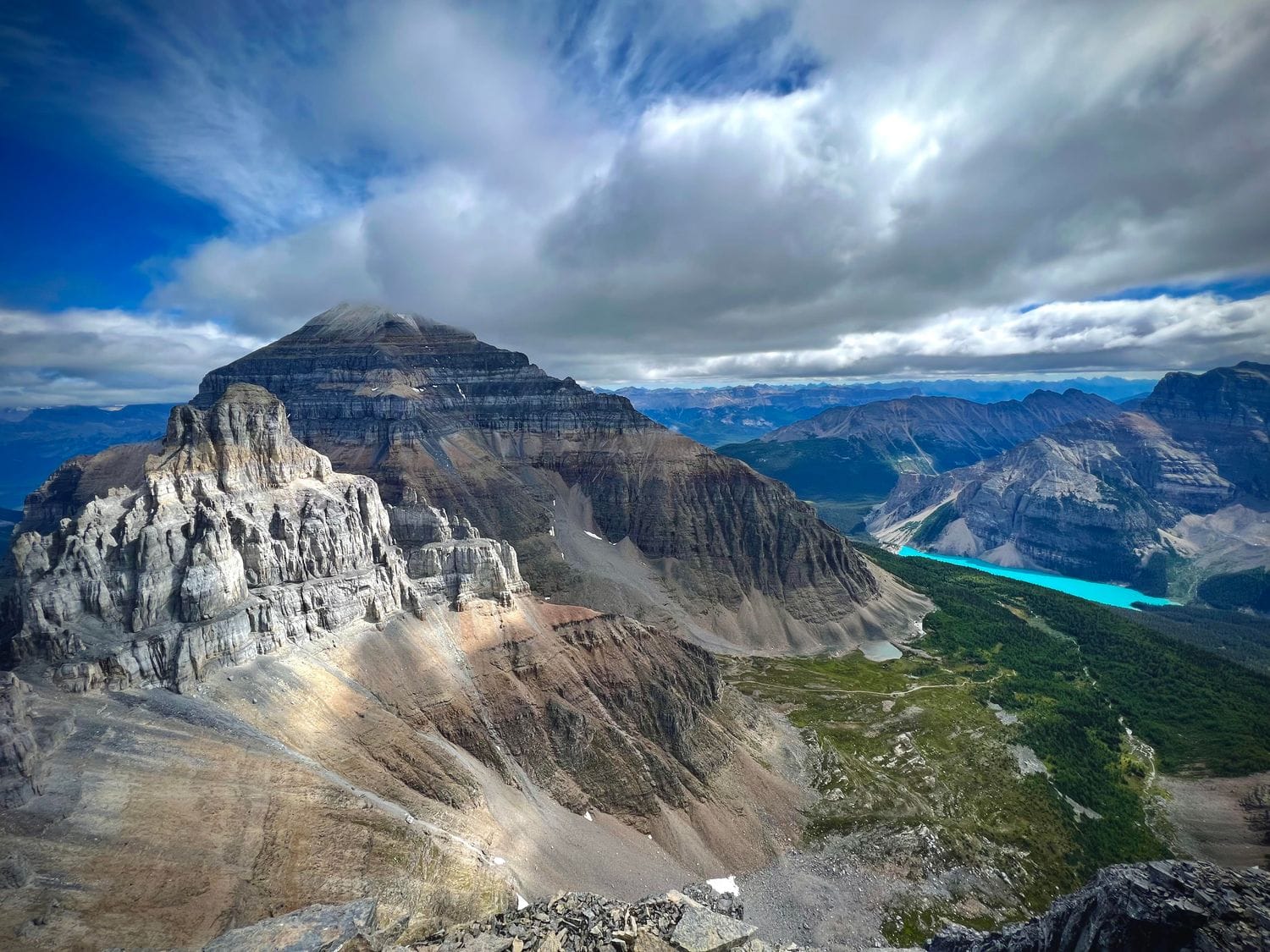 Summited Eiffel Peak, A Stunning View Of Mount Temple and Moraine Lake ...