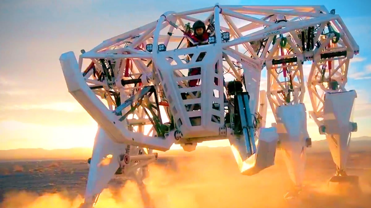 This real-life human-driven mech suit can lift a car and climb over ...