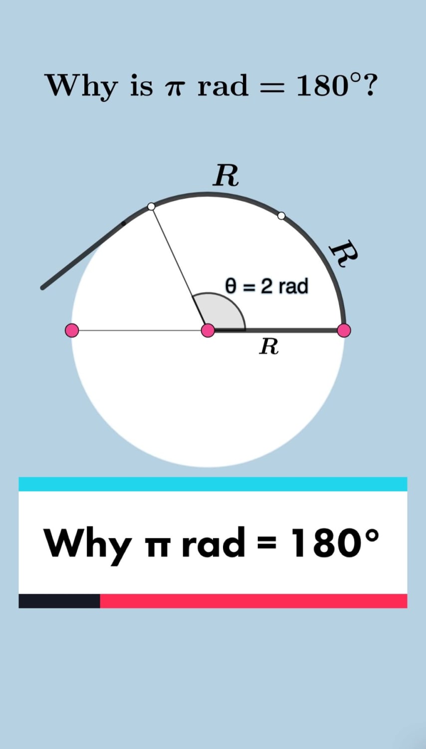 why #π #radians = 180° #brzezinskimath #math #maths #mathematics # ...