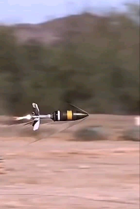 Missile in slow motion appears to split the air