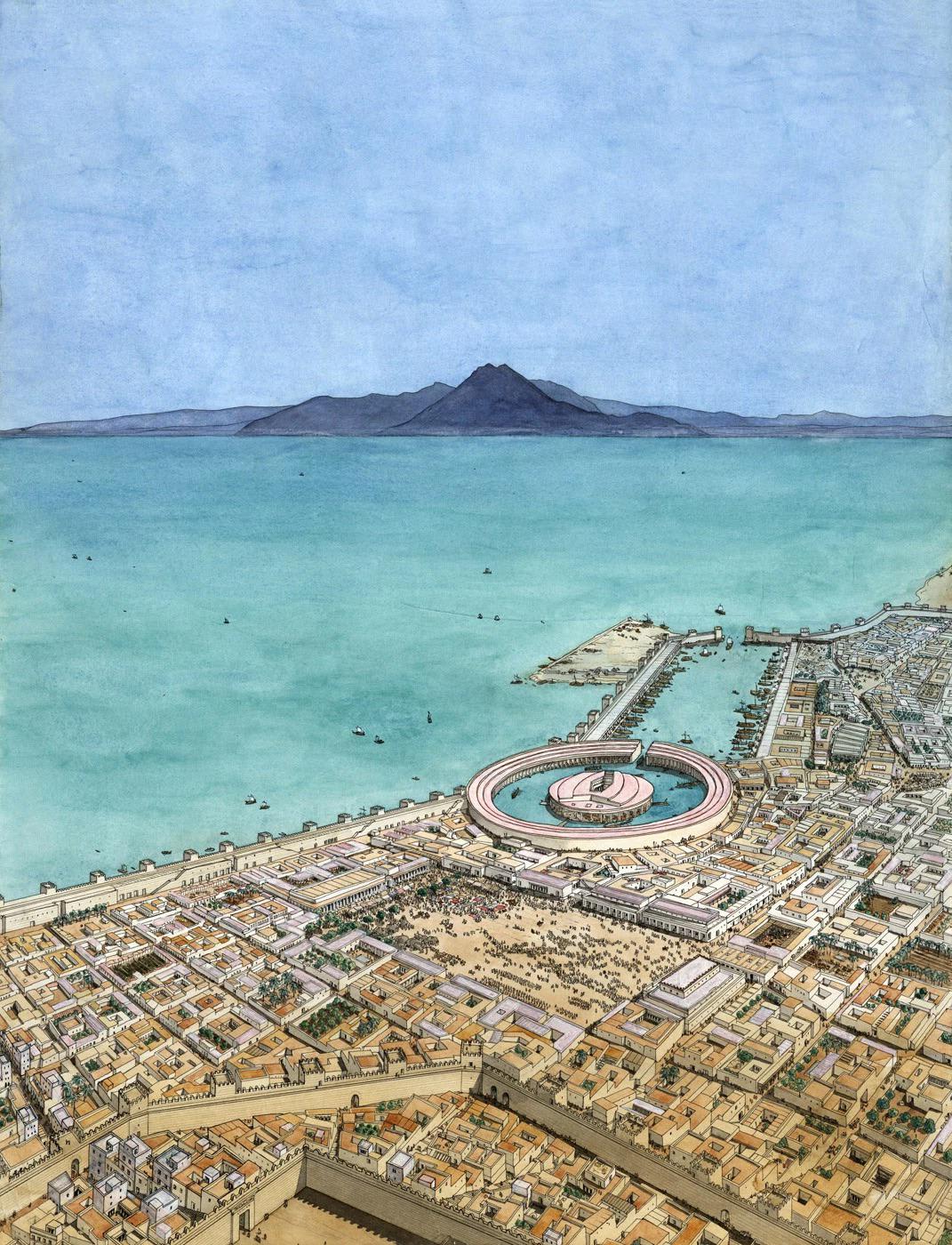 Carthage reconstruction by Jean-Claude Golvin. It was founded 2800 ...