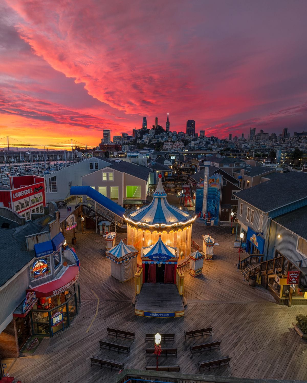 Sunrise above Pier 39, San Francisco CA.