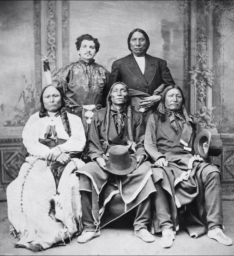 Portrait of the 1875 Sioux delegation. Seated L-R: Sitting Bull the ...