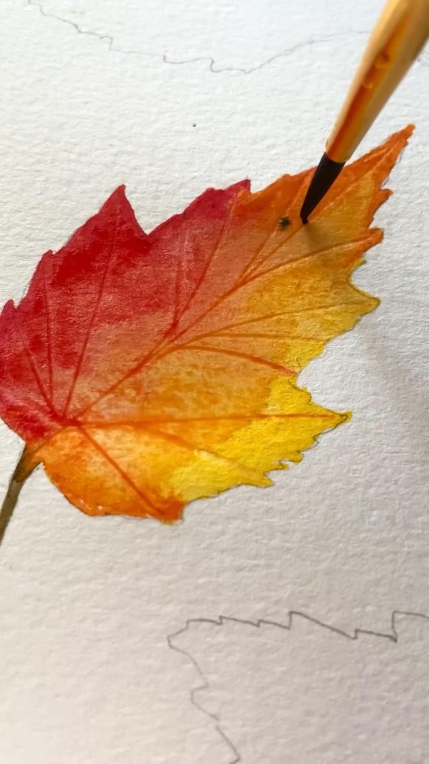 Watercolor Autumn Leaf Painting Tutorial