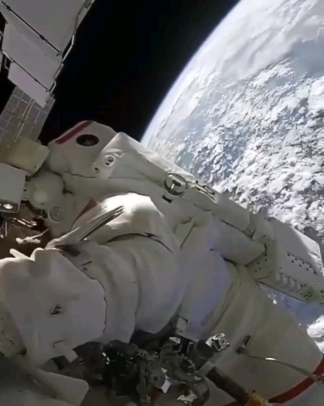 This footage was taken by NASA astronaut during a spacewalk on the ...