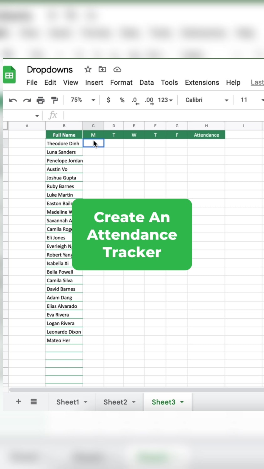 Use this to create an attendance tracker! #excel #googlesheets #spreadsheet