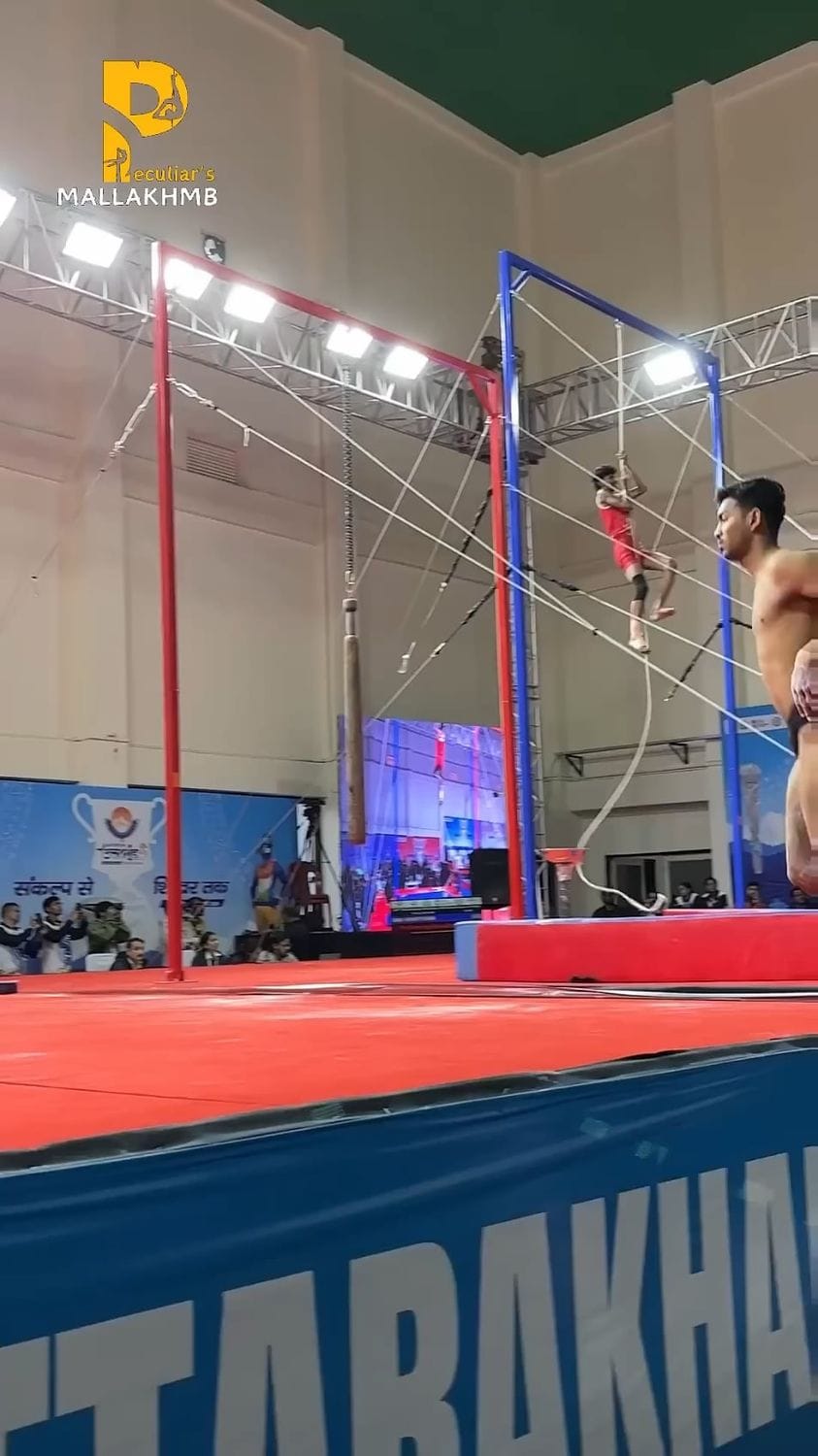 A demonstration of a traditional sport named Mallakhamb