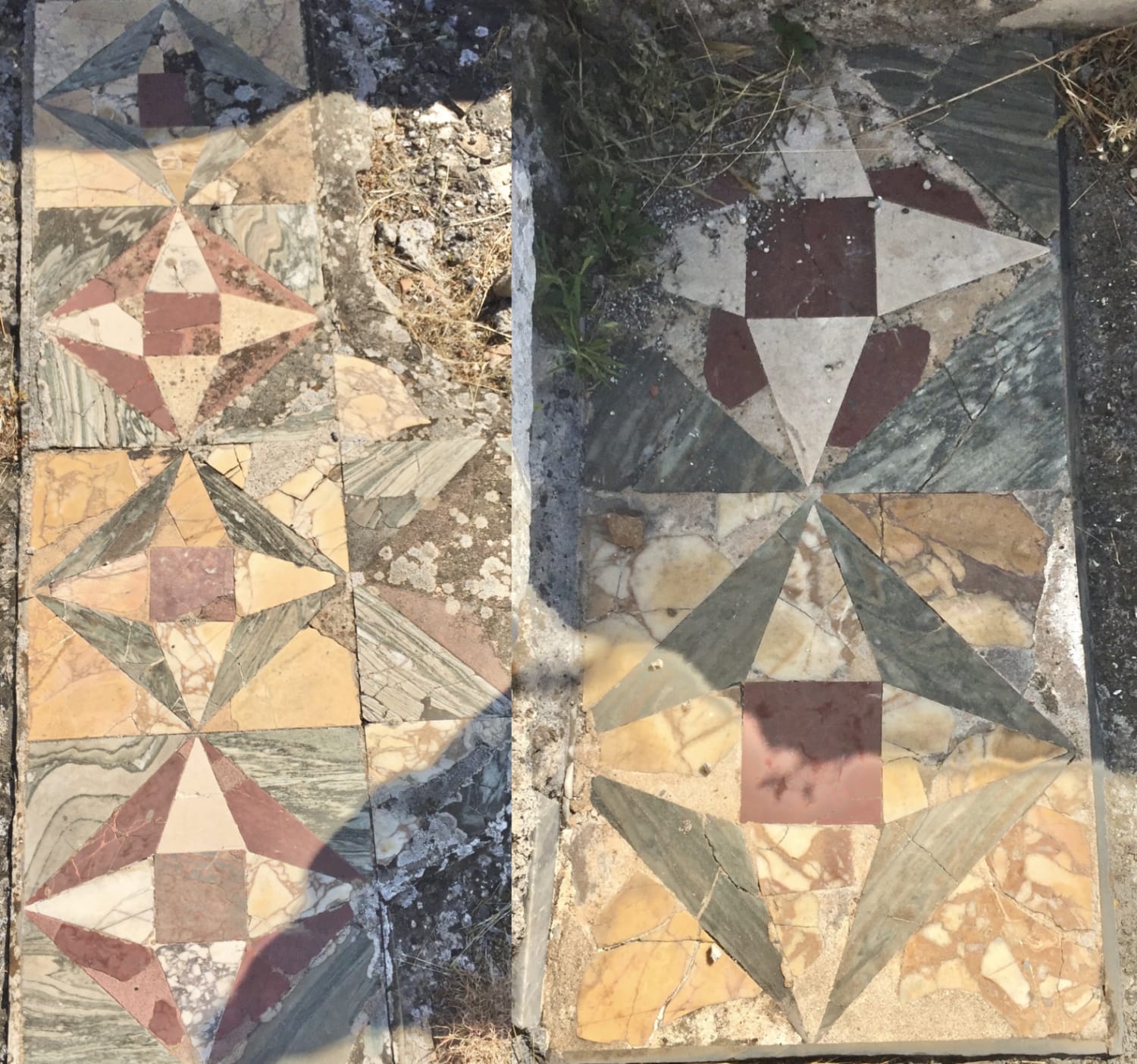 Star-medallion opus sectile pavement, a mosaic floor from the villa of ...