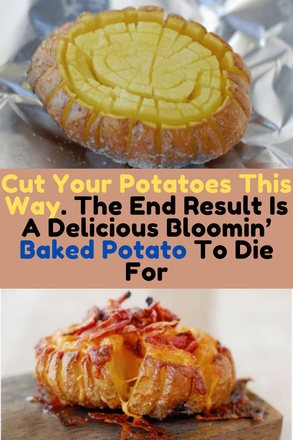 Cut Your Potatoes This Way. The End Result Is A Delicious Bloomin ...