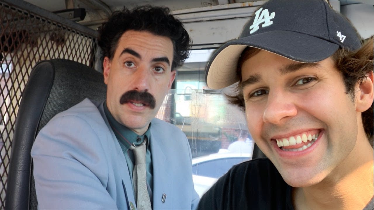 Borat going around with David Dobrick. Sashas off the cuff skills are ...
