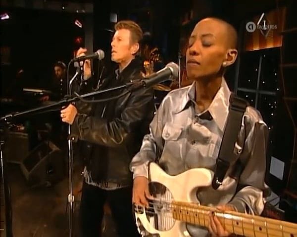 David Bowie performing "Under Pressure" on January 29, 1996 in Amsterdam