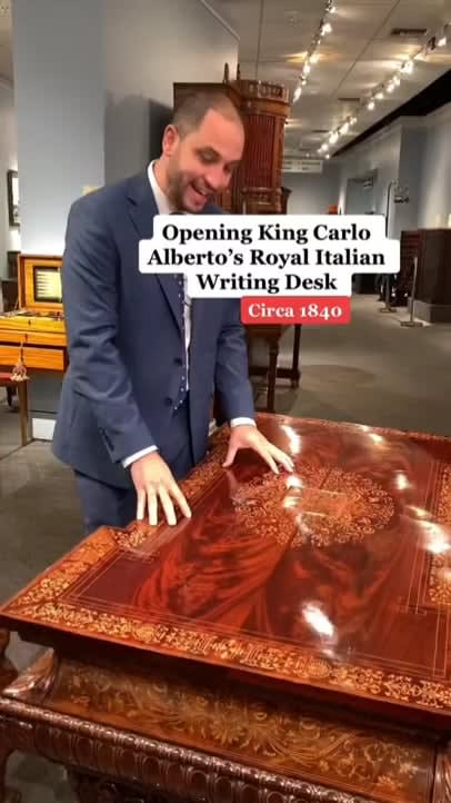 The ammount of storage in this Italian writind desk that belonged to ...