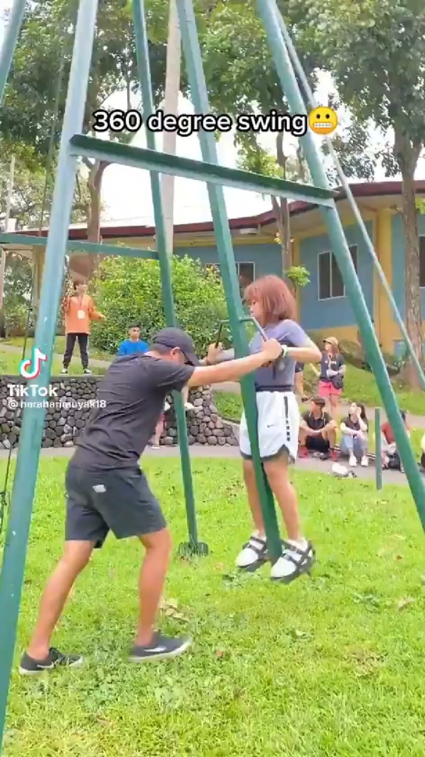 Who will join her on the 360-degree swing?