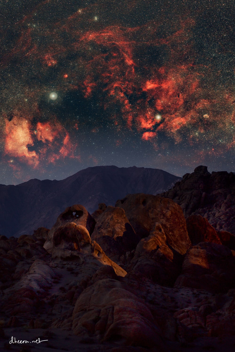 Insane view of Cygnus rising over the Alabama Hills, California -- yes ...