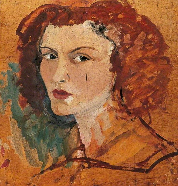 Philip Naviasky (UK 1894-1983) Portrait of a Woman (detail) oil on ...