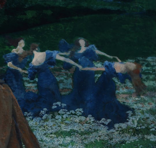 Details from Eine Welt, 1899. Maximilian Lenz (Austrian, 1860–1948) Oil ...
