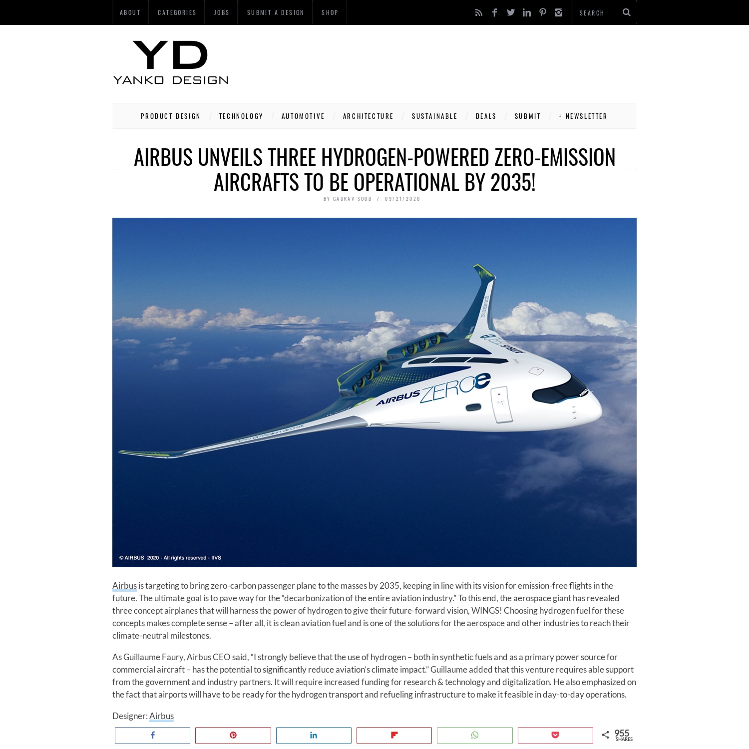 Airbus unveils three hydrogen-powered zero-emission aircrafts to be ...