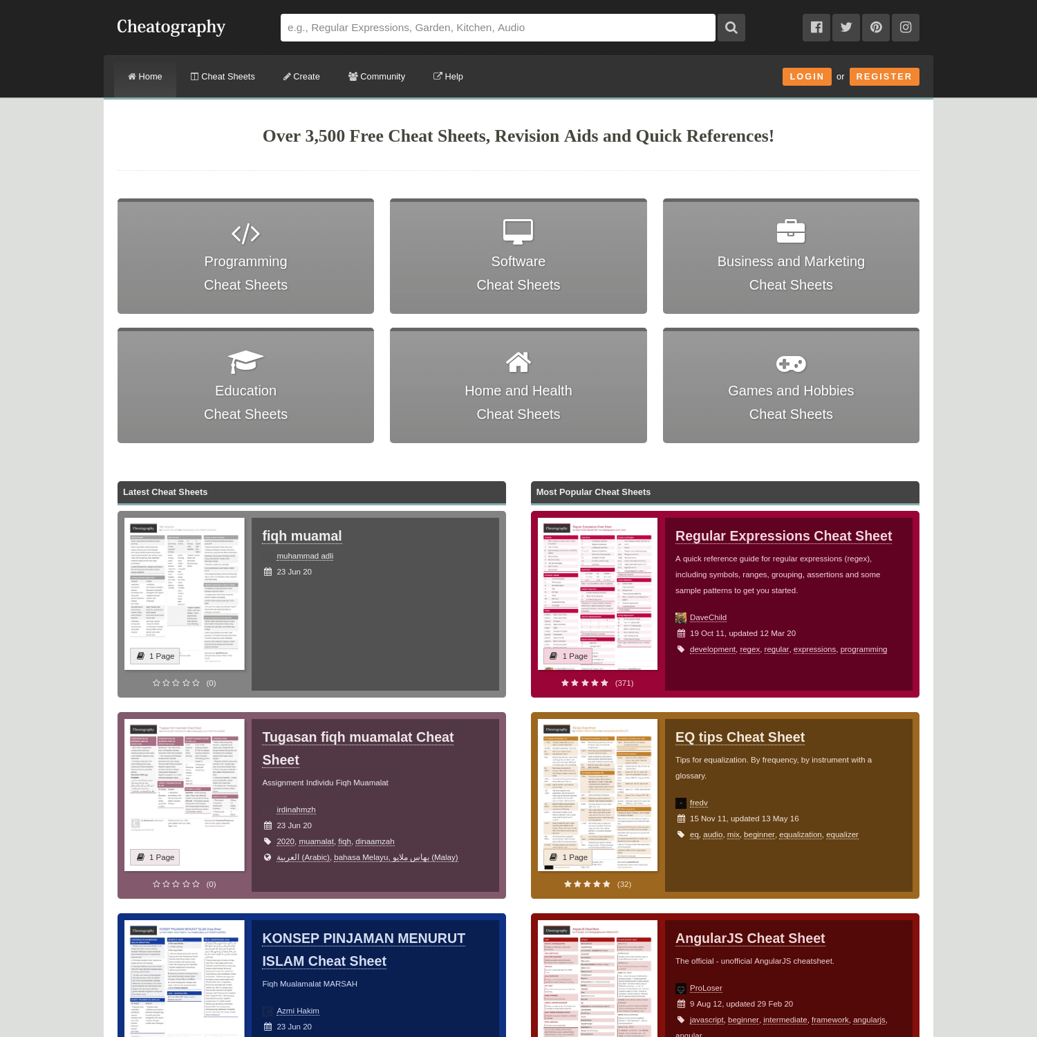 Download Free Cheat Sheets or Create Your Own! - Cheatography.com: Cheat Sheets For Every Occasion
