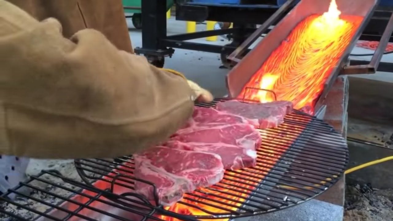 Students at Syracuse University in New York cooked meat using lava