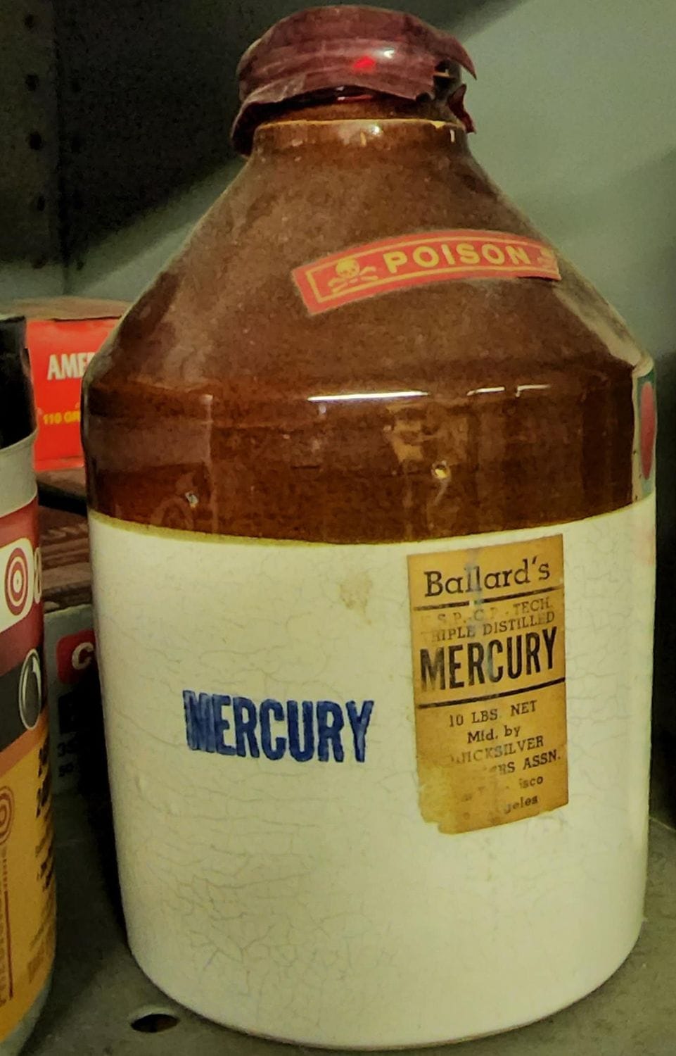 My grandfather has this 10lb jar of mercury in his cabinet that he says ...