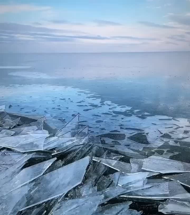 This is an event called Ice Stacking, filmed on Lake Superior in ...