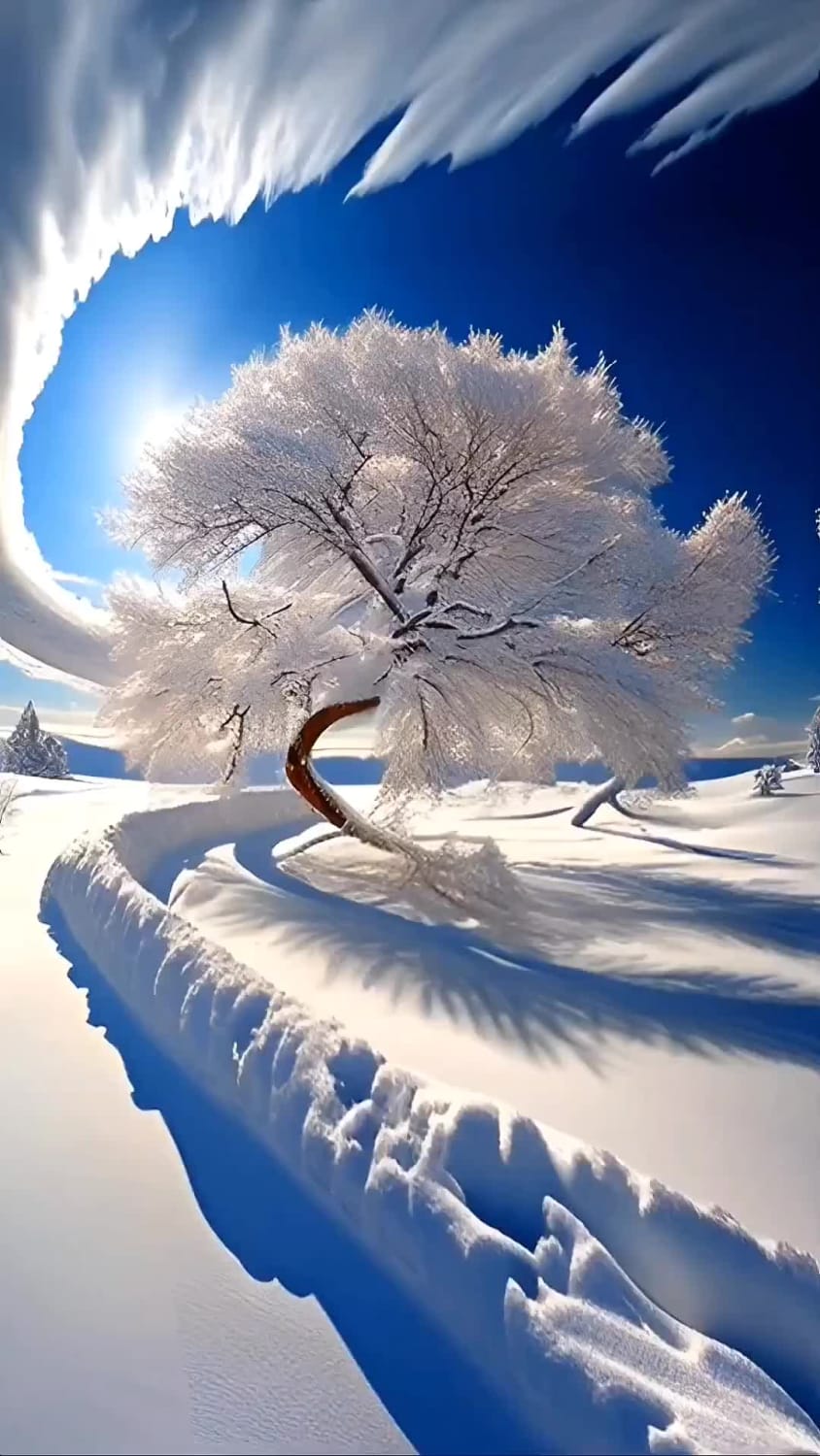 What a beautiful snow scene!#scenery