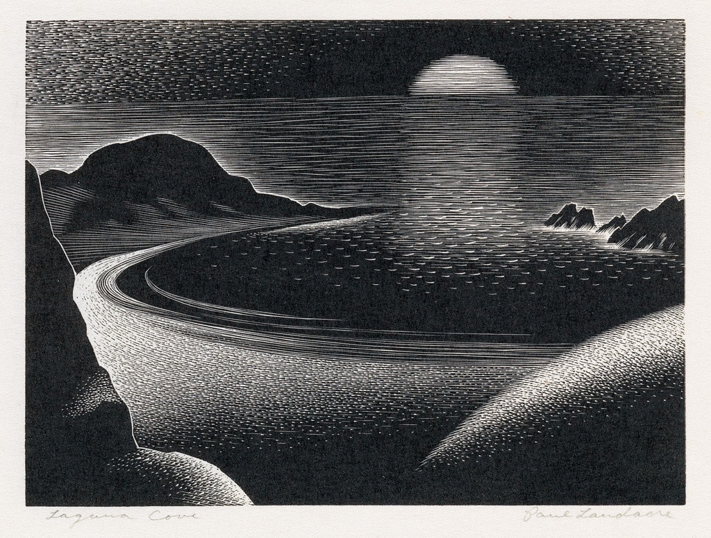 Laguna Cove Paul Landacre 1941 wood engraving on Japan paper