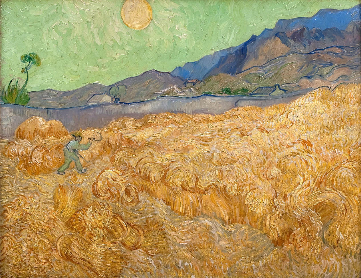 Vincent Van Gogh (Dutch, 1853-1890) Wheat Fields with Reaper at Sunrise ...