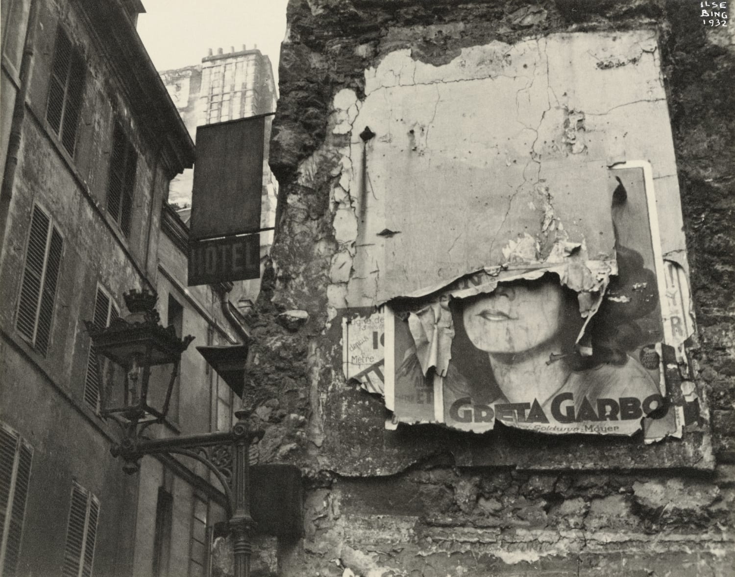 “GRETA GARBO POSTER IN PARIS GHETTO” ILSE BING // 1932 [gelatin silver ...