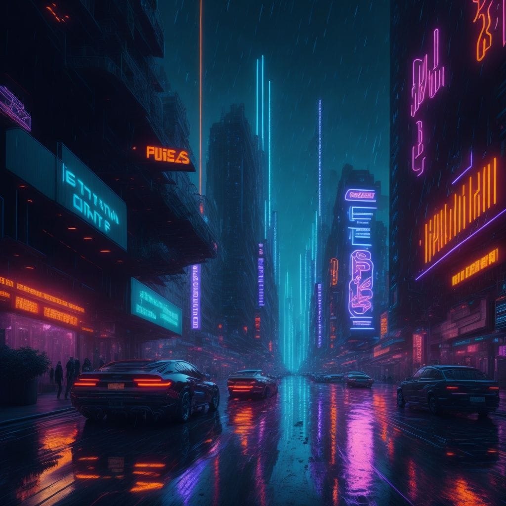 Vibrant Neon Dreams: Retro-Futuristic Vaporwave Album Art
