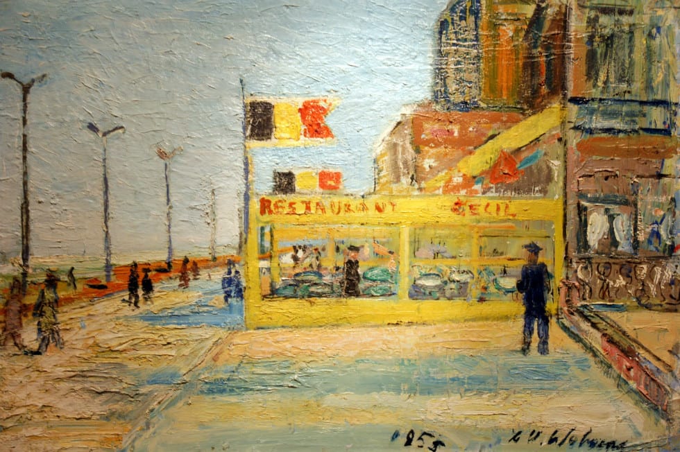 Beach Scene - Henri Victor Wolvens , 1949. Belgian, 1897-1977 Oil on canvas,cm