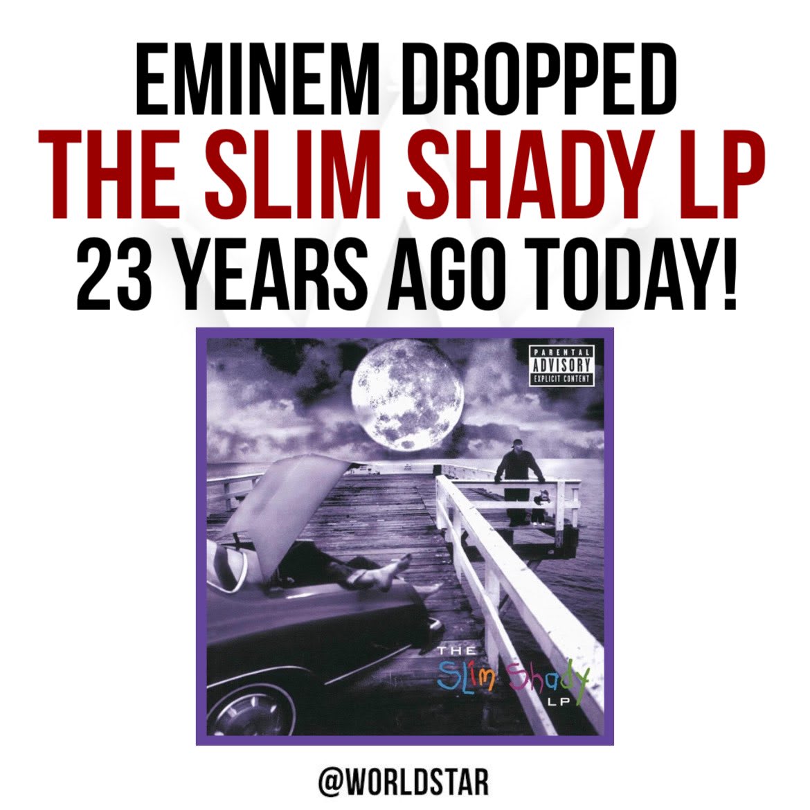 23 years ago today, Eminem released “The Slim Shady LP” featuring songs ...