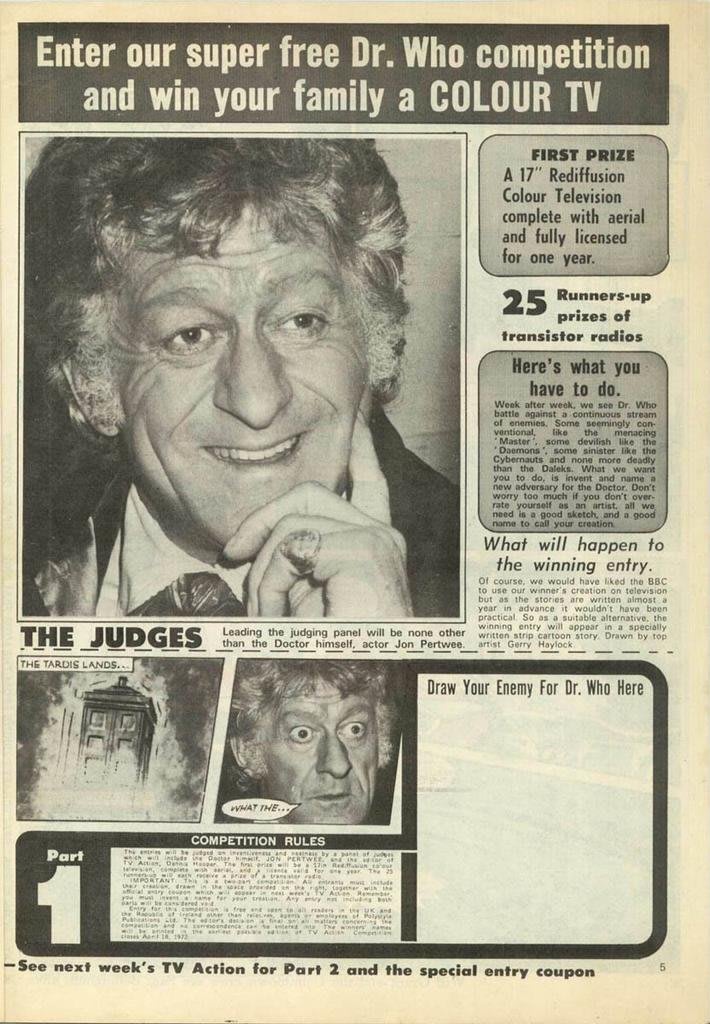 Win a 17inch Rediffusion colour TV - complete with aerial! Just draw ...