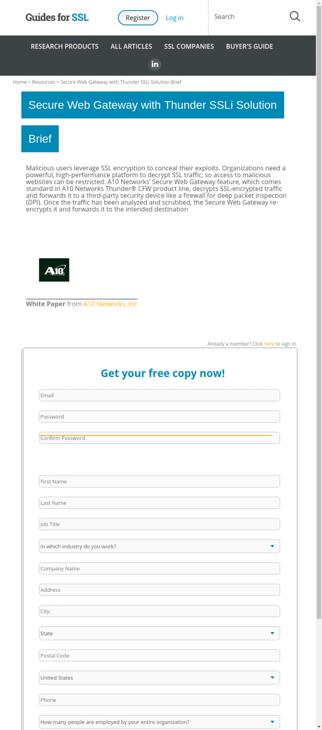 Secure Web Gateway with Thunder SSLi Solution Brief - Resource Details