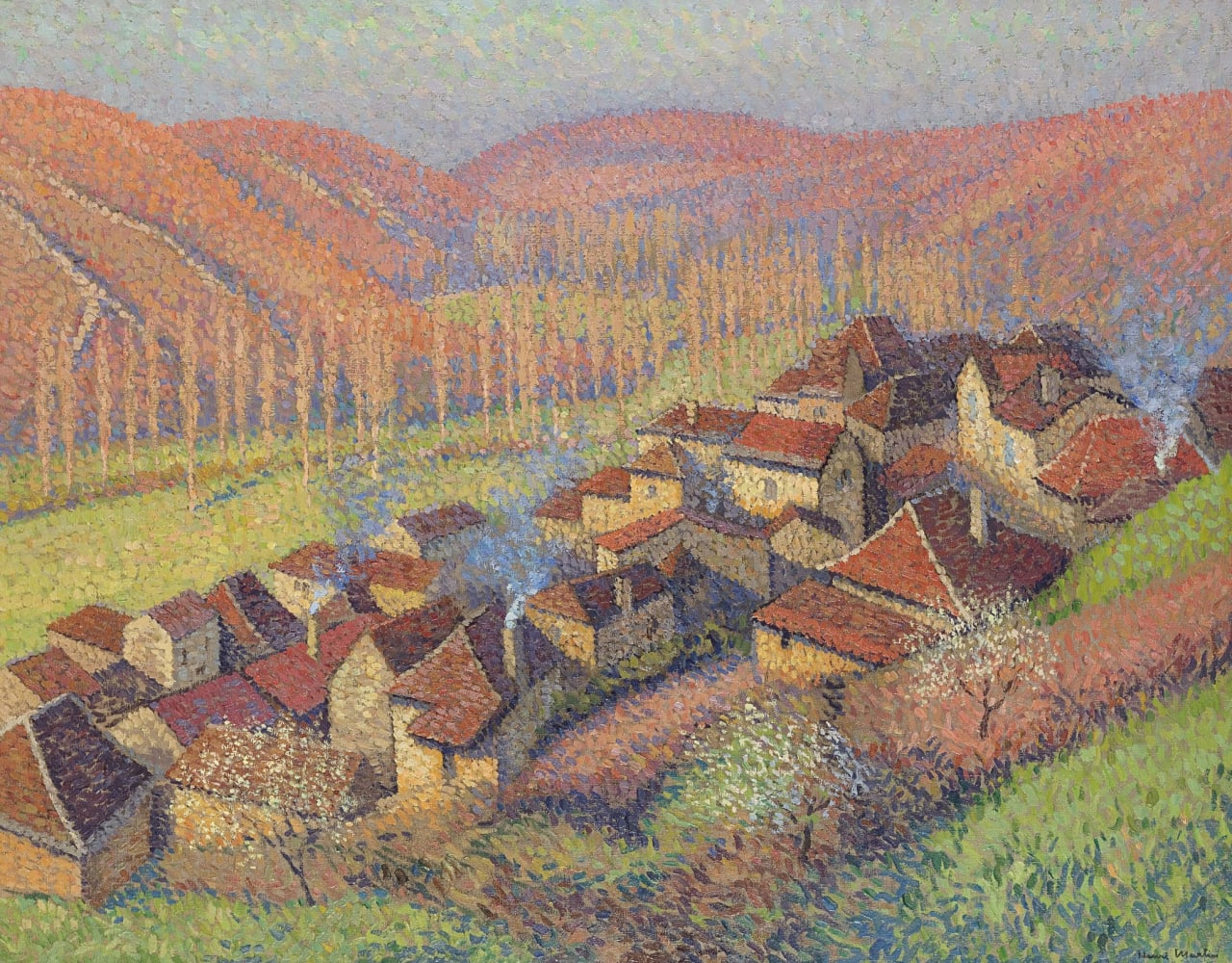 Henri Martin (1860-1943) Vue du centre de Labastide du Vert (c. 1940) oil on canvas 85..6 cm