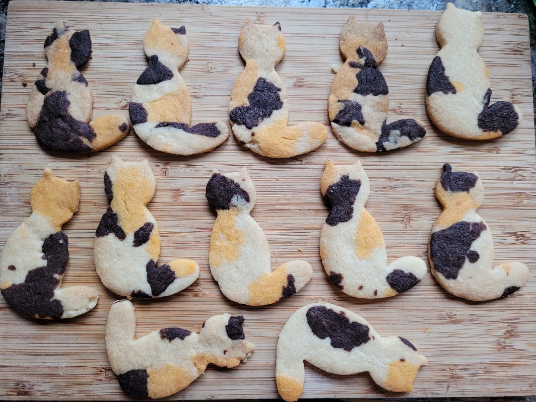 I made calico cat cookies