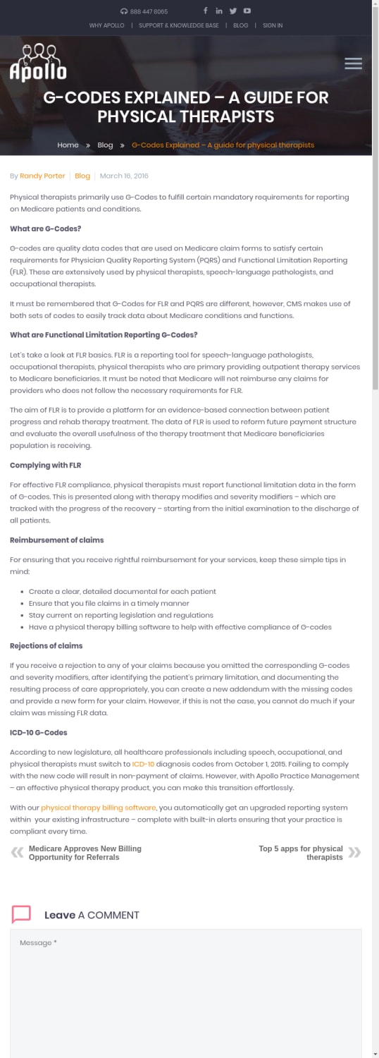 G-Codes Explained - A guide for physical therapists