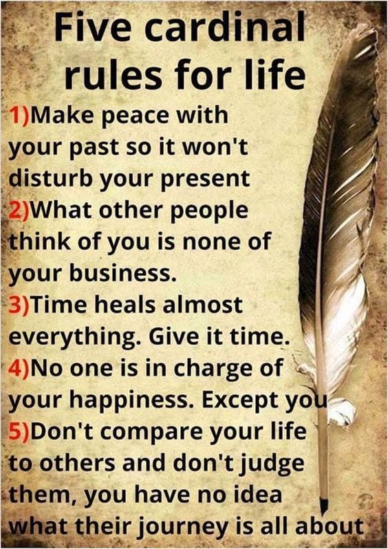 Five Cardinal Rules for Life