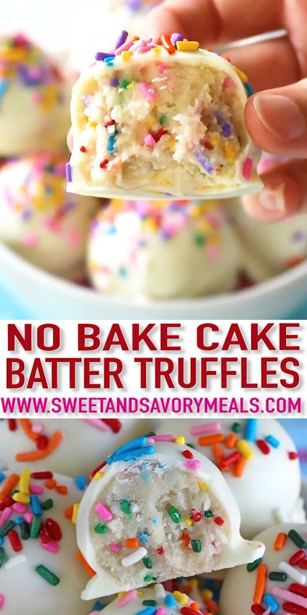 No Bake Cake Batter Truffles [Video] - Sweet and Savory Meals - | Easy ...