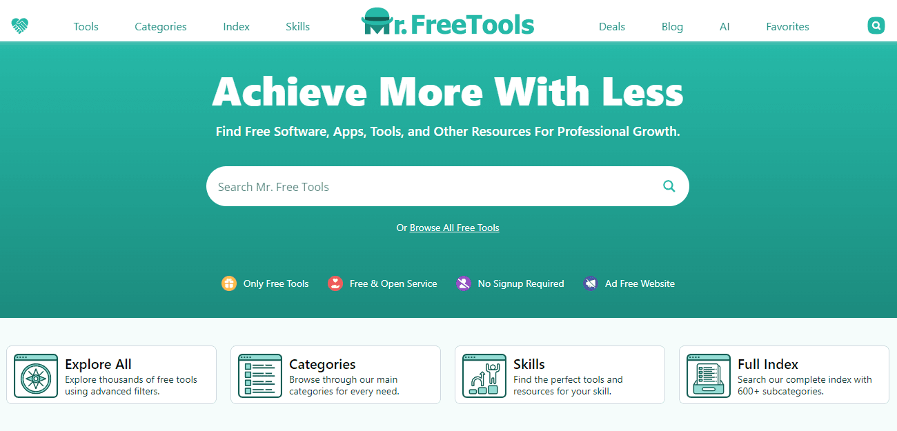 I built a site that helps you find free tools, apps, and resources for ...