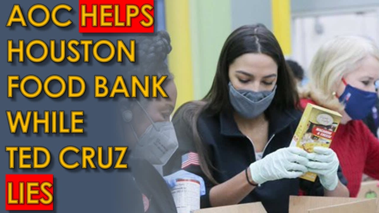 Ted Cruz Embarrassed by AOC working at Houston Texas Food Bank while he ...