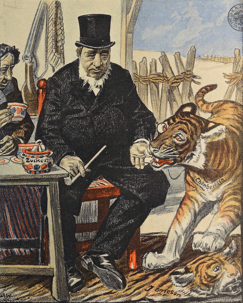 A tiger with a monocle loves sugar. From Lustige Blätter, 1899. My ...